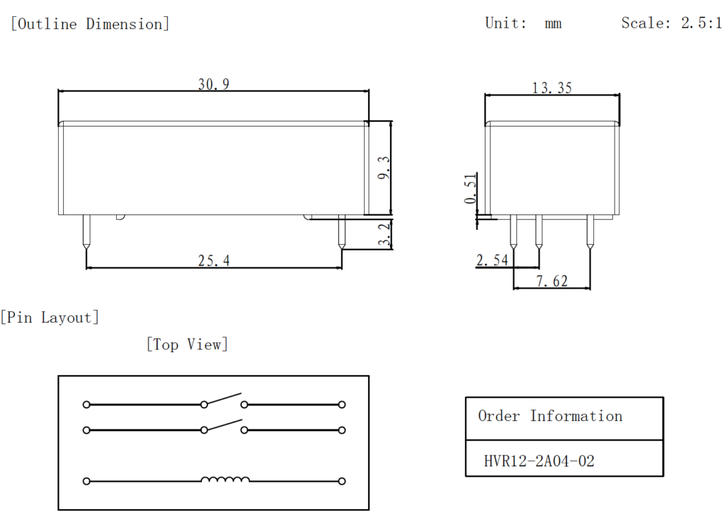 2 Channels Form A DPDT 4KV Contact 24V Coil High Voltage Reed Relay ...