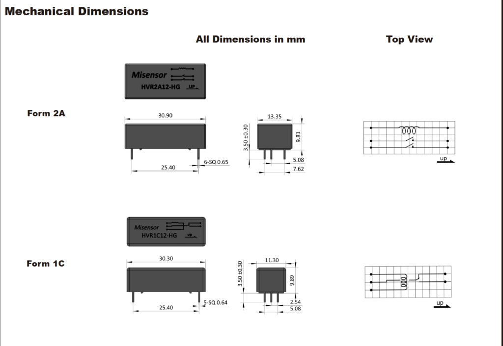 5V Mercury Wetted Relay 3KV HVR1A05-HG Form 1A - SHR Electronic ...